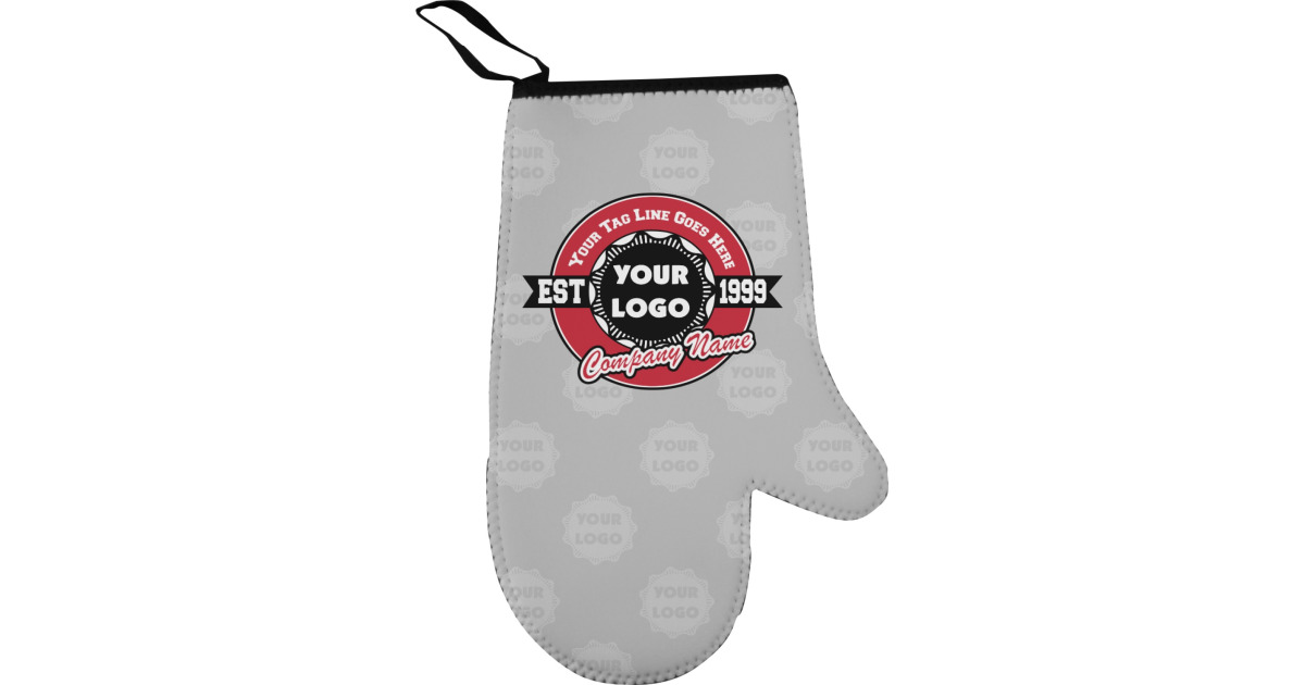 Custom Logo & Tag Line Oven Mitt w/ Logos | YouCustomizeIt