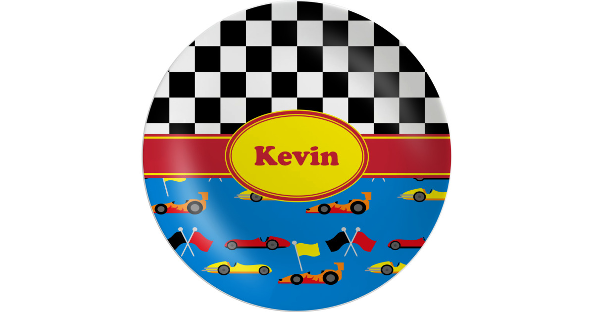 Custom Racing Car Melamine Plate (Personalized) | YouCustomizeIt