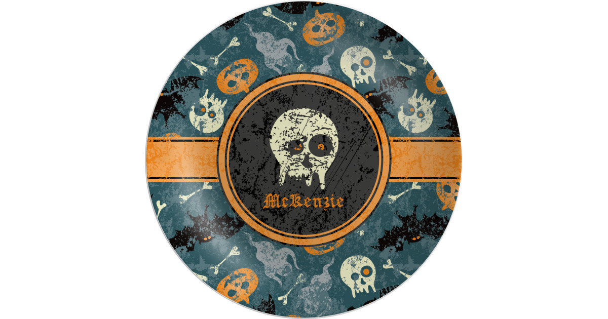 Custom Vintage / Grunge Halloween Melamine Plate (Personalized ...