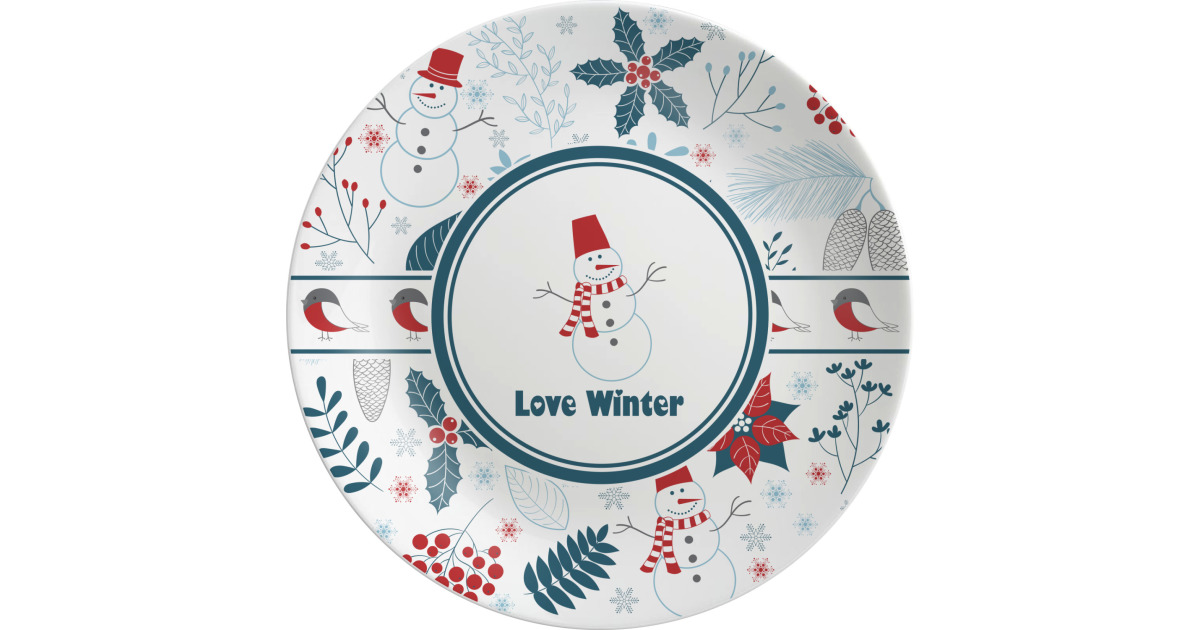 Custom Winter Melamine Plate (Personalized) | YouCustomizeIt