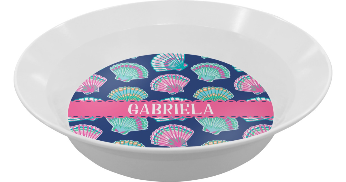 Custom Preppy Sea Shells Melamine Bowl (Personalized) | YouCustomizeIt