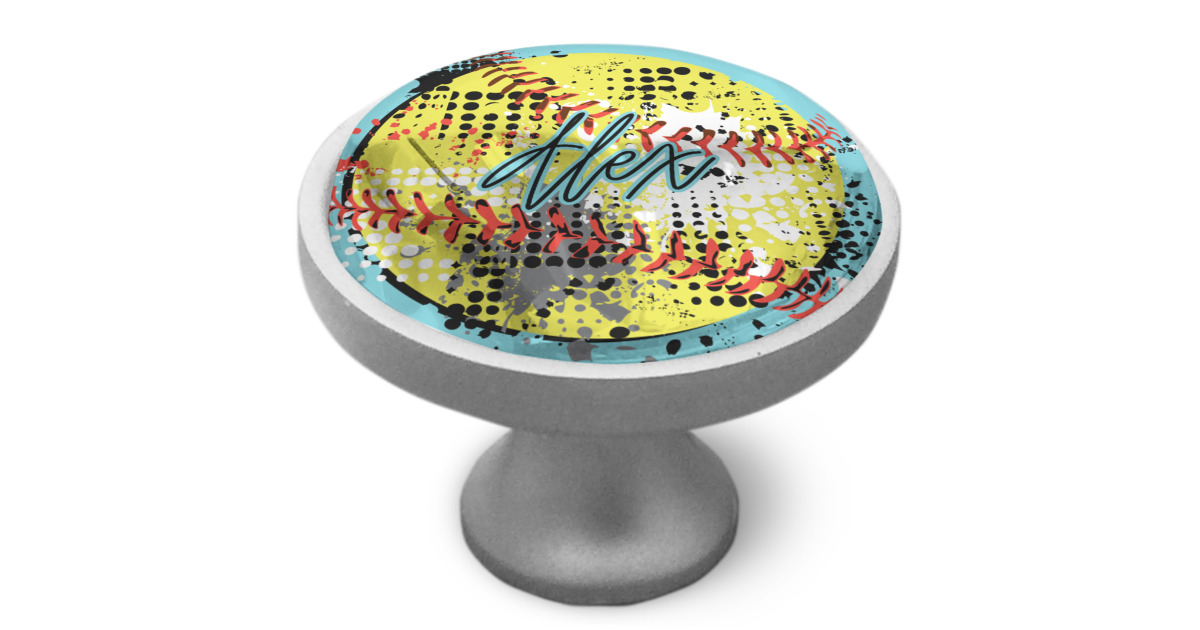Custom Softball Cabinet Knob (Personalized) | YouCustomizeIt