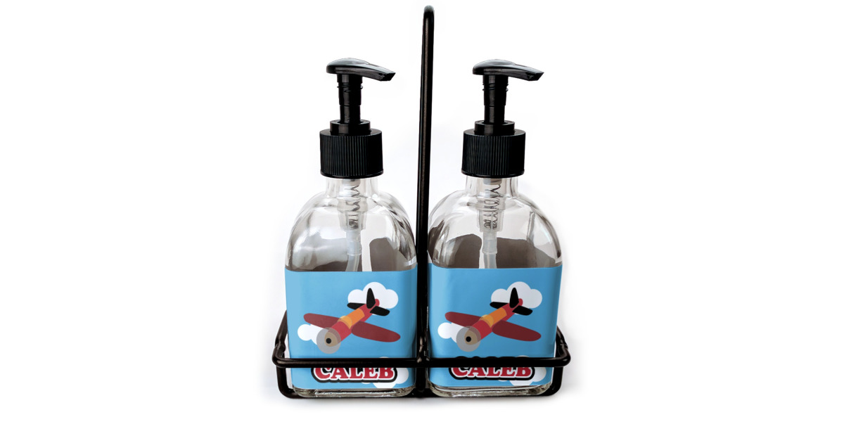 Custom Airplane Glass Soap & Lotion Bottles (Personalized) | YouCustomizeIt