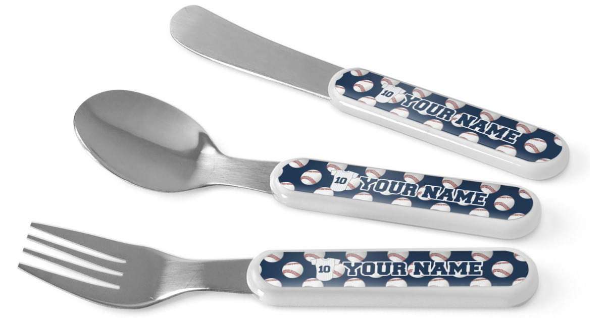 Custom Baseball Jersey Kid's Flatware (Personalized) | YouCustomizeIt