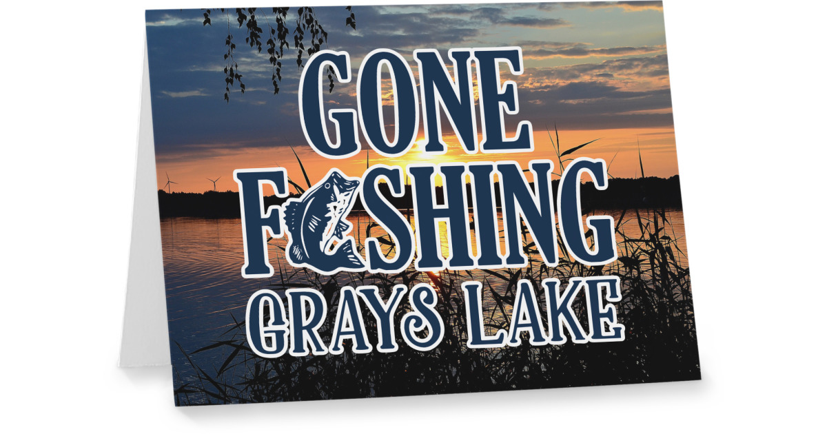Custom Gone Fishing Note cards (Personalized) | YouCustomizeIt