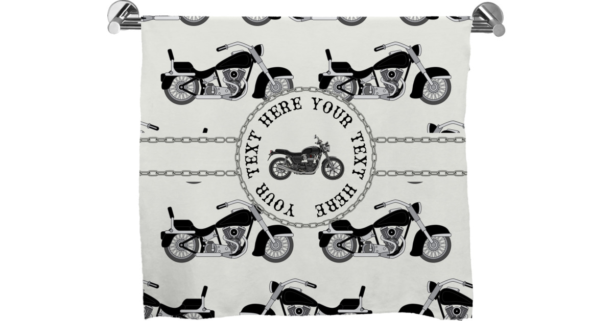 Custom Motorcycle Bath Towel (Personalized) | YouCustomizeIt