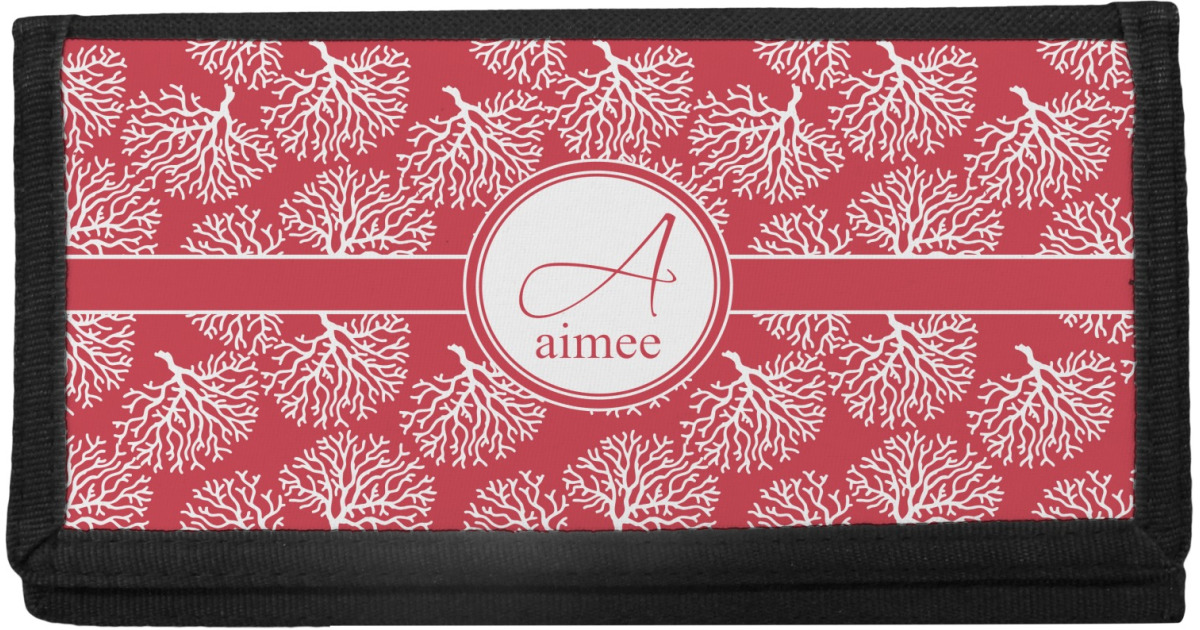 Custom Coral Canvas Checkbook Cover (Personalized) | YouCustomizeIt
