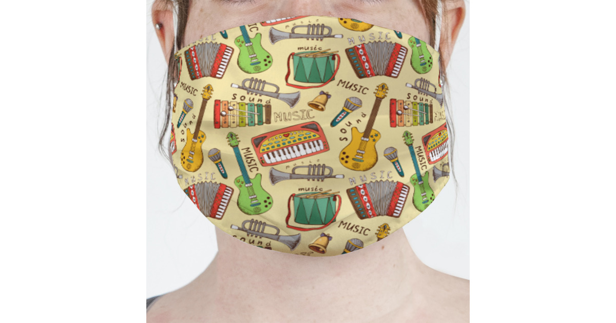Vintage Musical Instruments Face Mask Cover (Personalized) - YouCustomizeIt