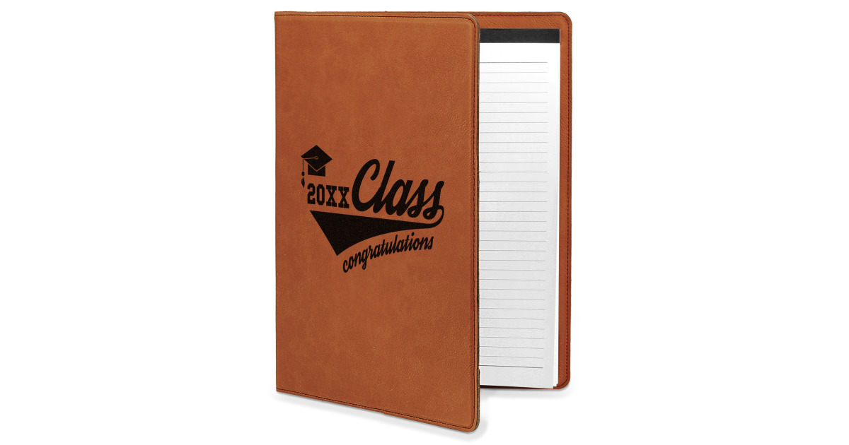 Custom Graduating Students Leatherette Portfolio with Notepad ...