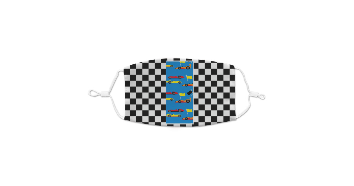 Custom Checkers & Racecars Adult Cloth Face Mask | YouCustomizeIt