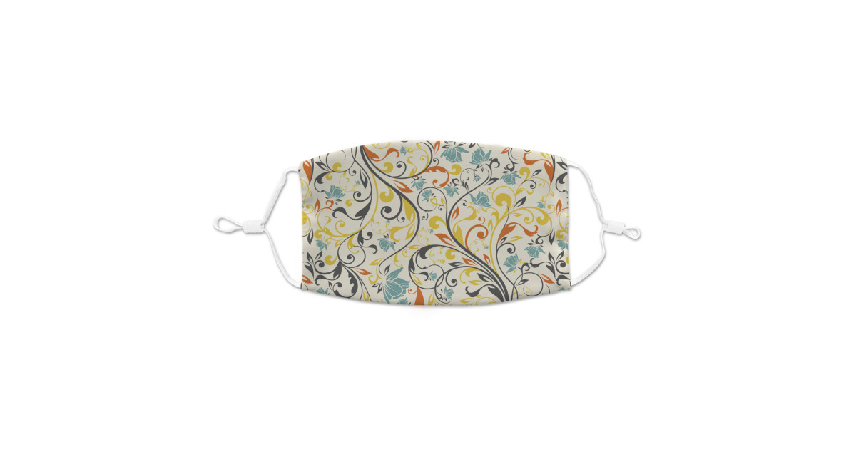 Custom Swirly Floral Adult Cloth Face Mask | YouCustomizeIt