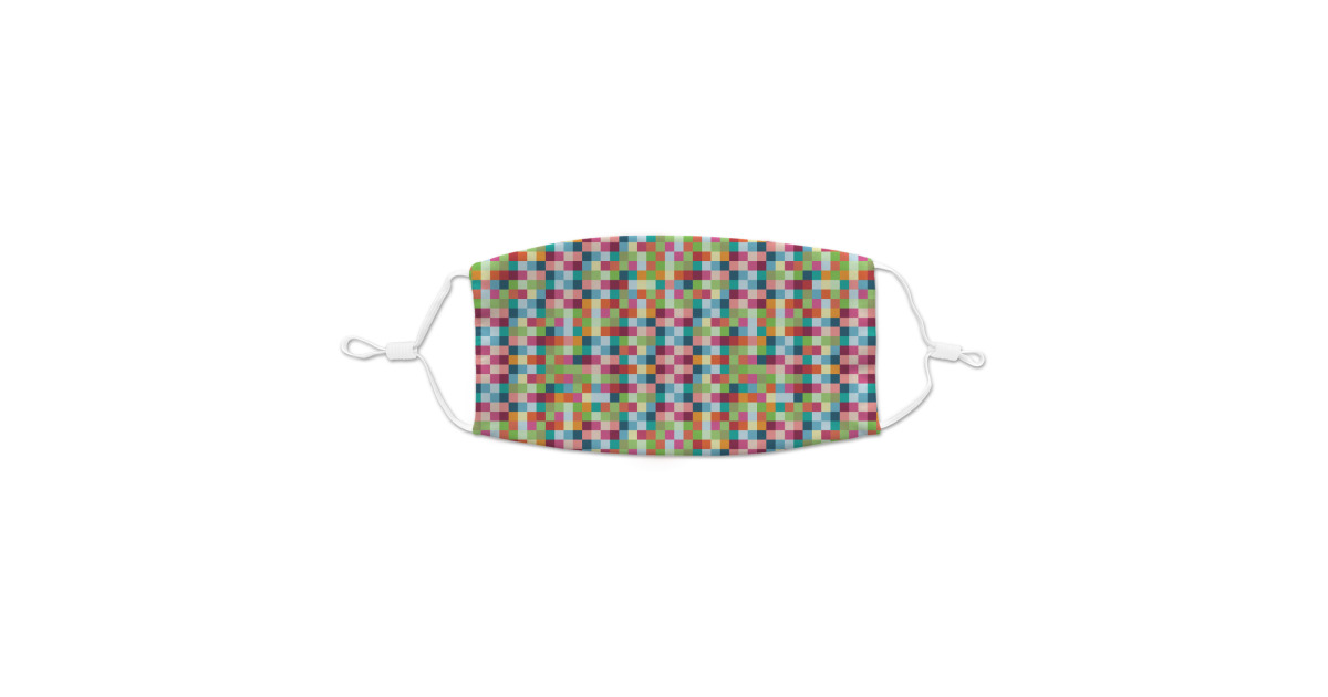 Custom Retro Pixel Squares Kid's Cloth Face Mask | YouCustomizeIt