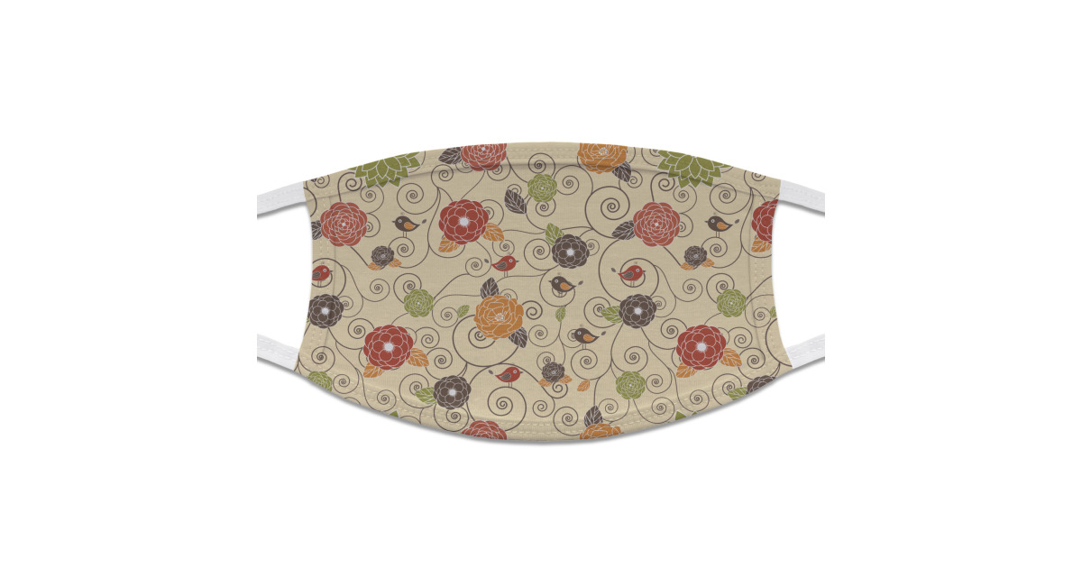Custom Fall Flowers Cloth Face Mask (T-Shirt Fabric) | YouCustomizeIt