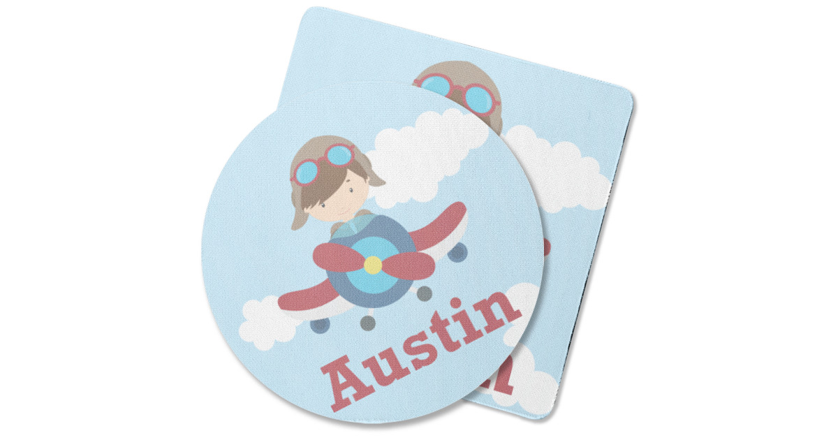 Custom Airplane & Pilot Rubber Backed Coaster (Personalized ...
