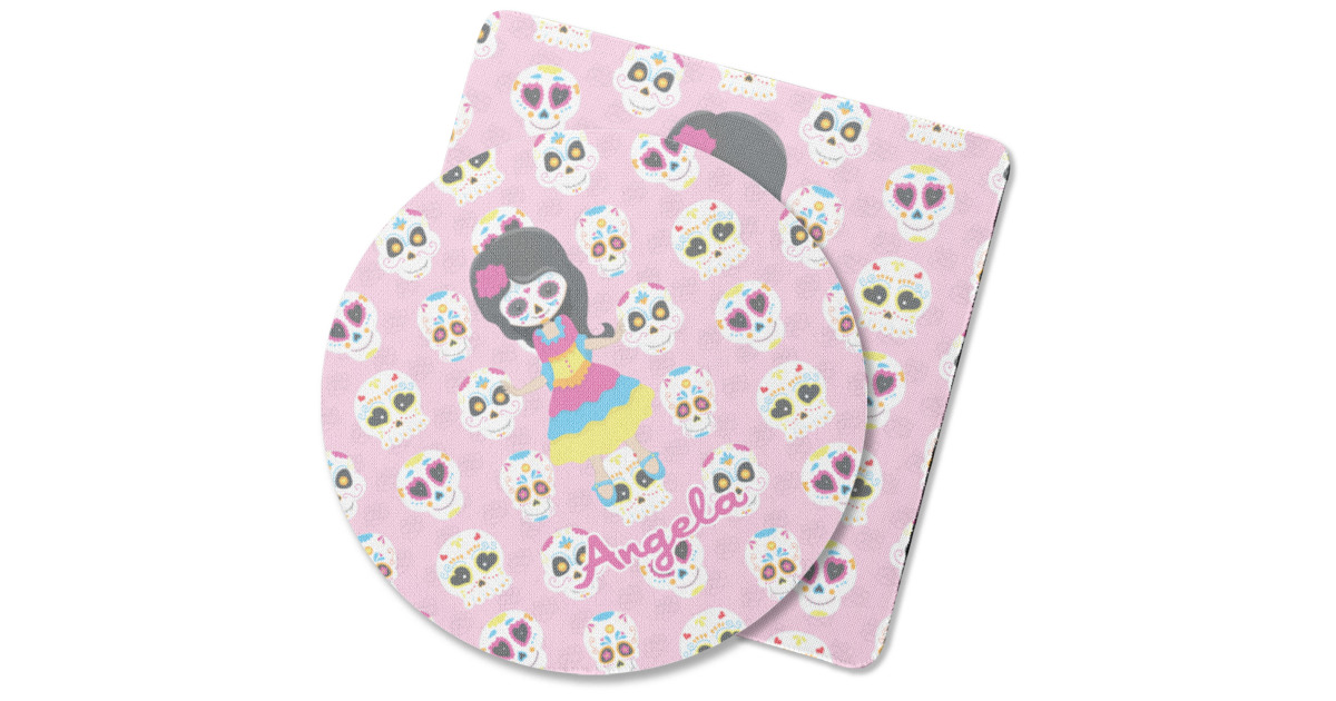 Custom Kids Sugar Skulls Rubber Backed Coaster (Personalized ...