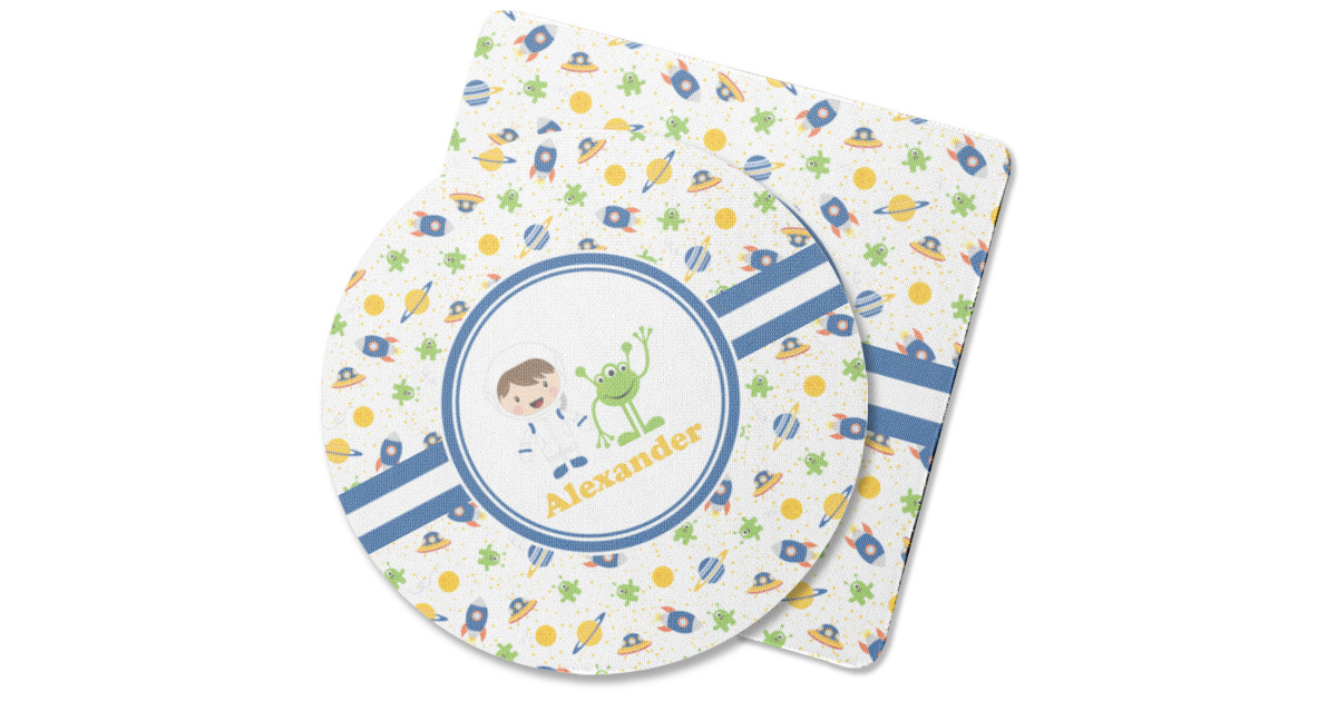 Custom Boy's Space Themed Rubber Backed Coaster (Personalized ...