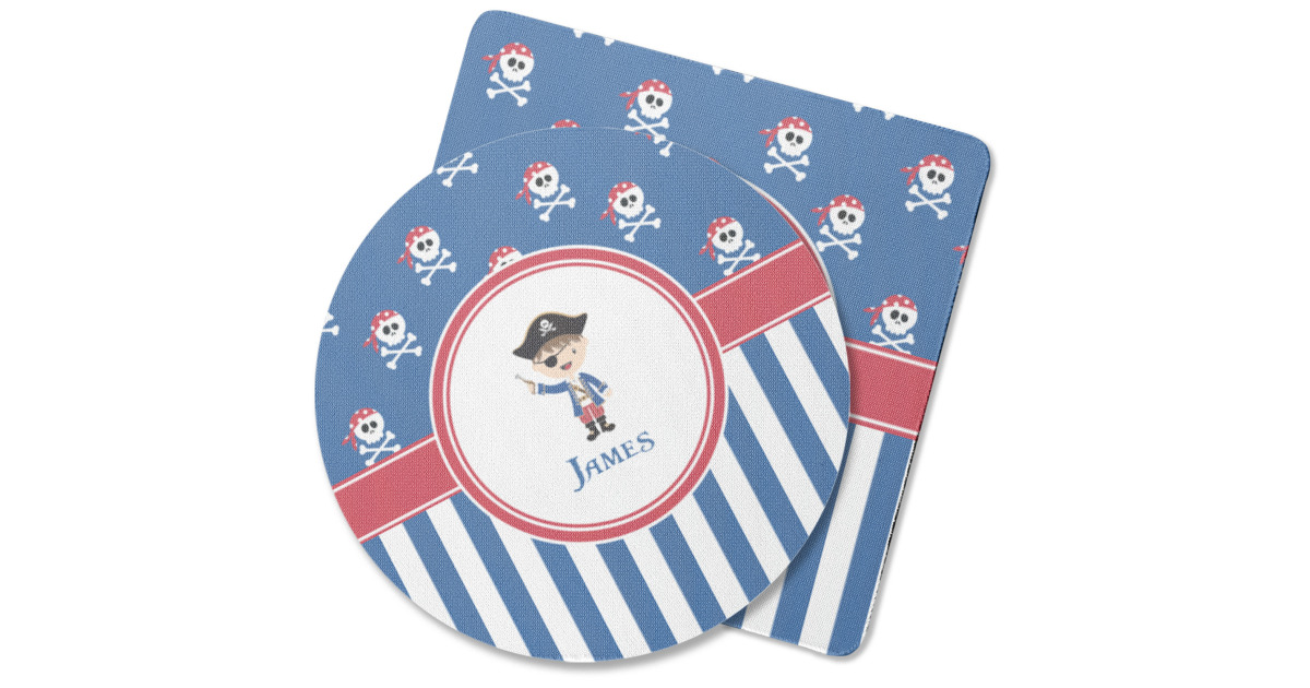 Custom Blue Pirate Rubber Backed Coaster (Personalized) | YouCustomizeIt