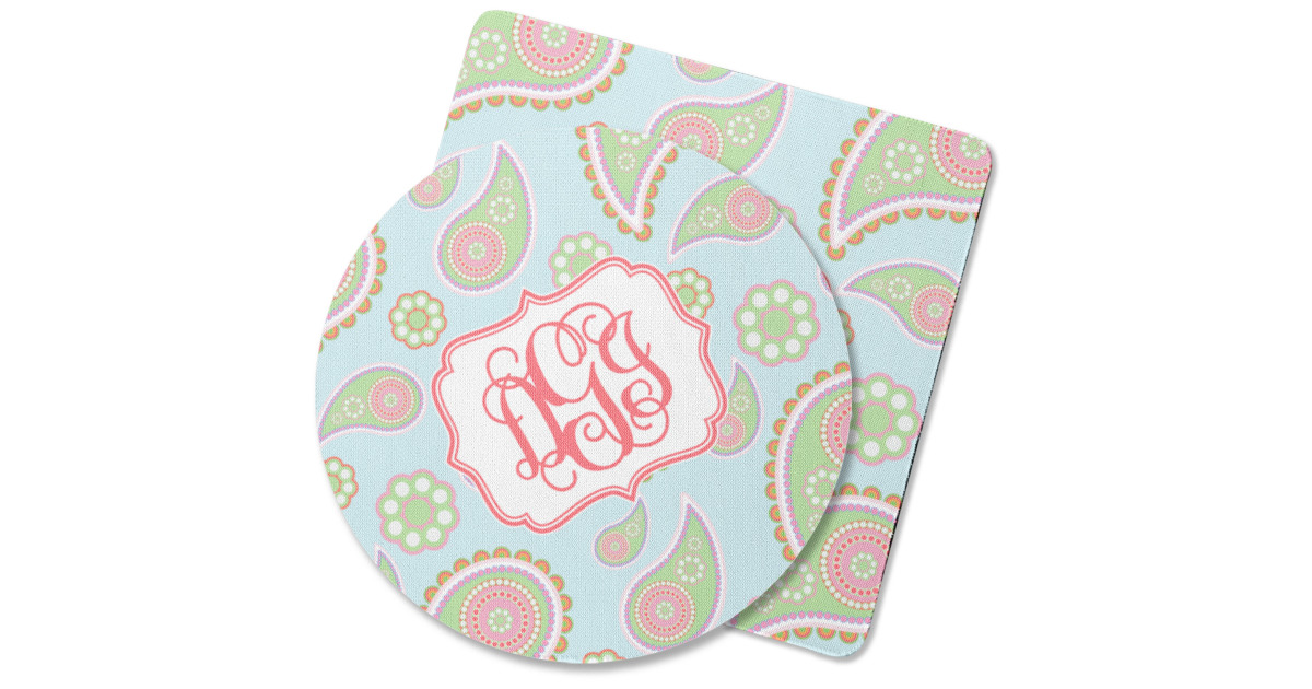 Custom Blue Paisley Rubber Backed Coaster (Personalized) | YouCustomizeIt