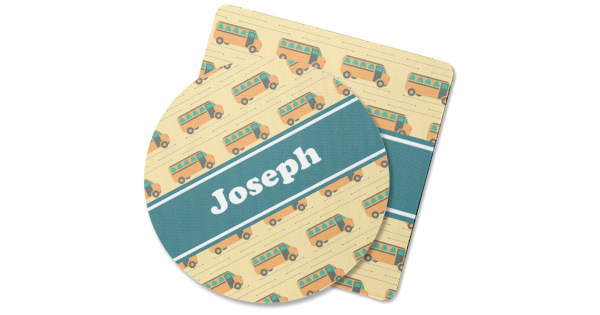 Custom School Bus Rubber Backed Coaster (Personalized) | YouCustomizeIt