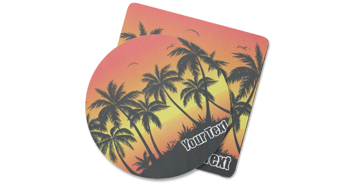 Custom Tropical Sunset Rubber Backed Coaster (Personalized ...