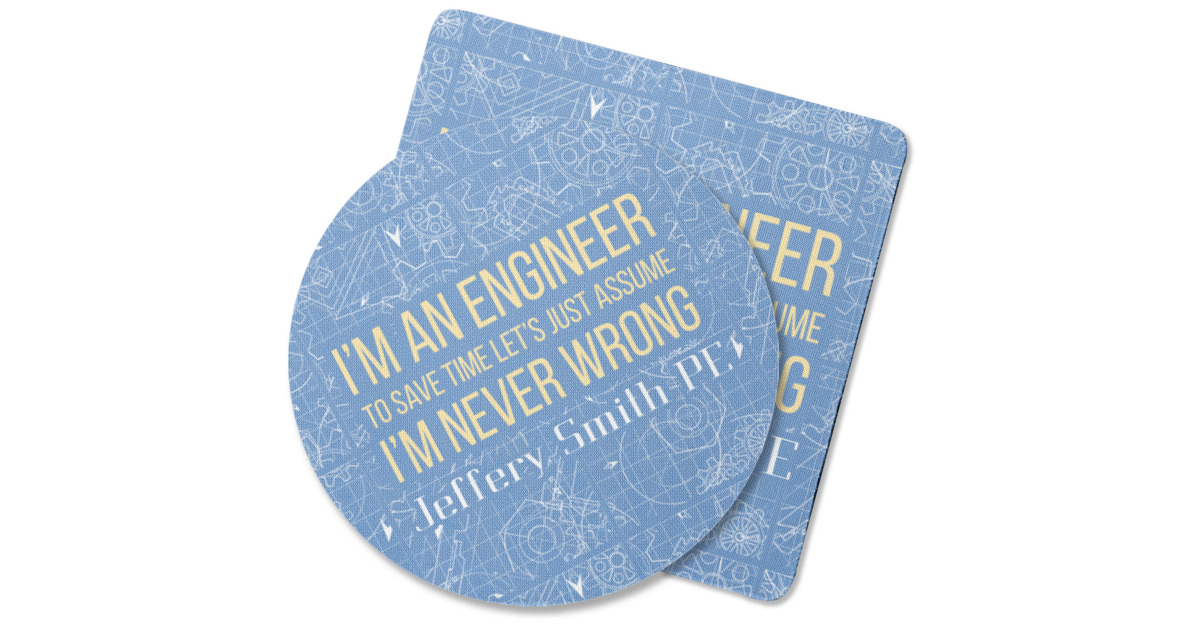 Custom Engineer Quotes Rubber Backed Coaster (Personalized ...