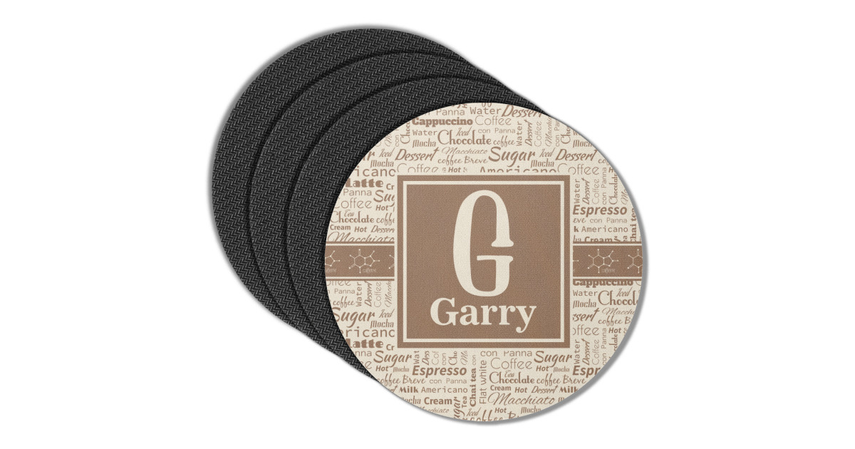 Custom Coffee Lover Round Rubber Backed Coasters - Set of 4 ...