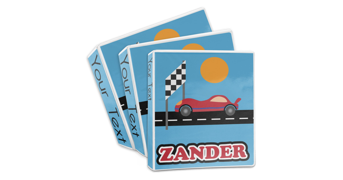Custom Race Car 3-Ring Binder (Personalized) | YouCustomizeIt