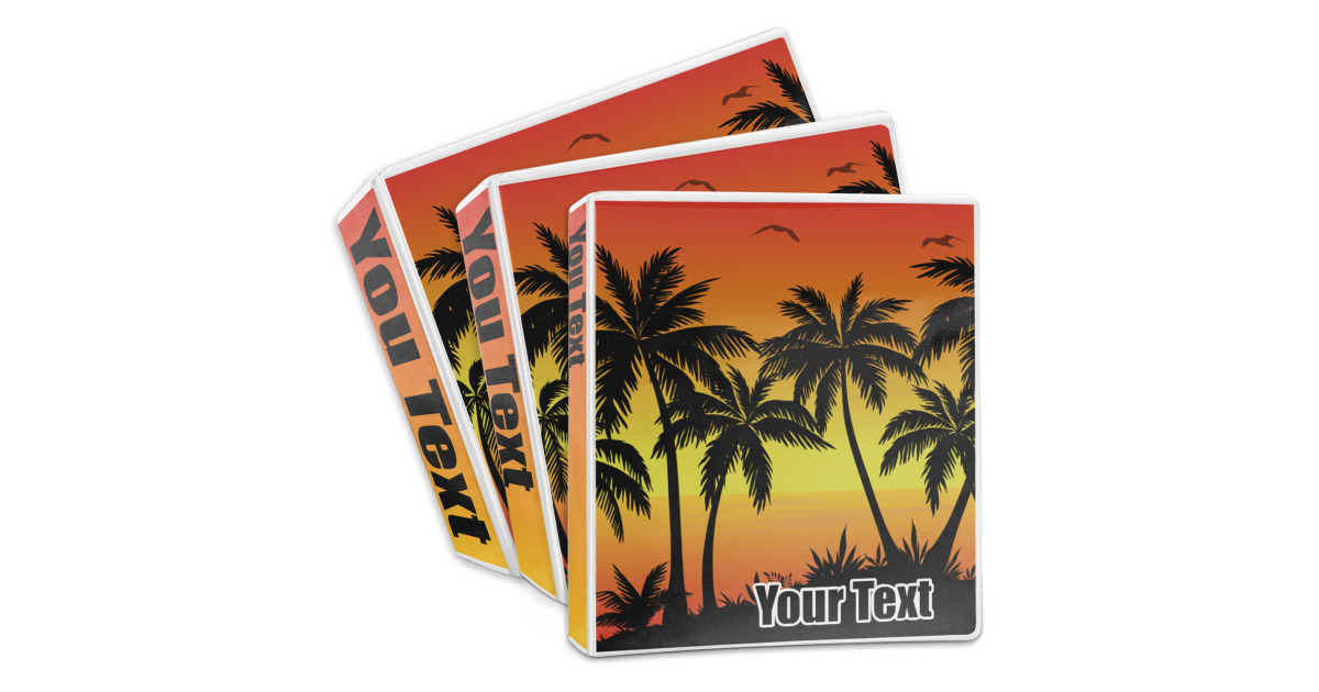 Custom Tropical Sunset 3-Ring Binder (Personalized) | YouCustomizeIt