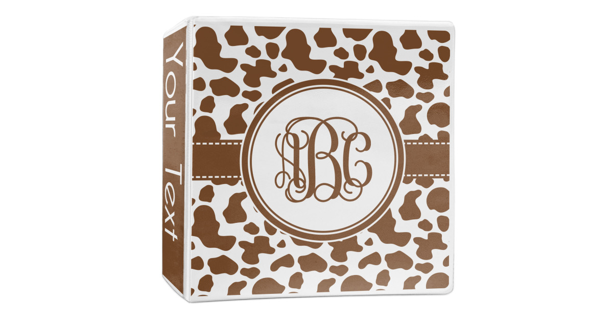 Custom Cow Print 3-Ring Binder - 2 inch (Personalized) | YouCustomizeIt