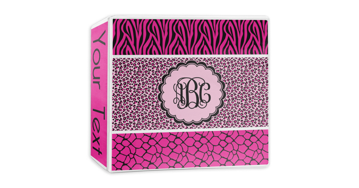 Custom Triple Animal Print 3-Ring Binder - 3 inch (Personalized ...