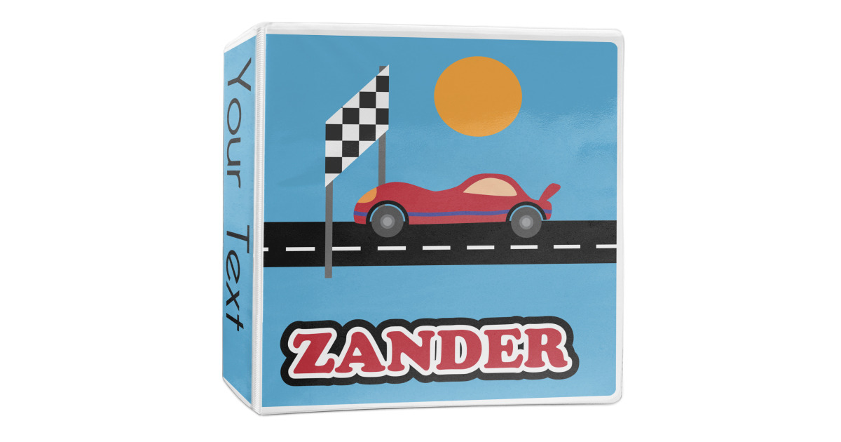 Custom Race Car 3-Ring Binder - 2 inch (Personalized) | YouCustomizeIt