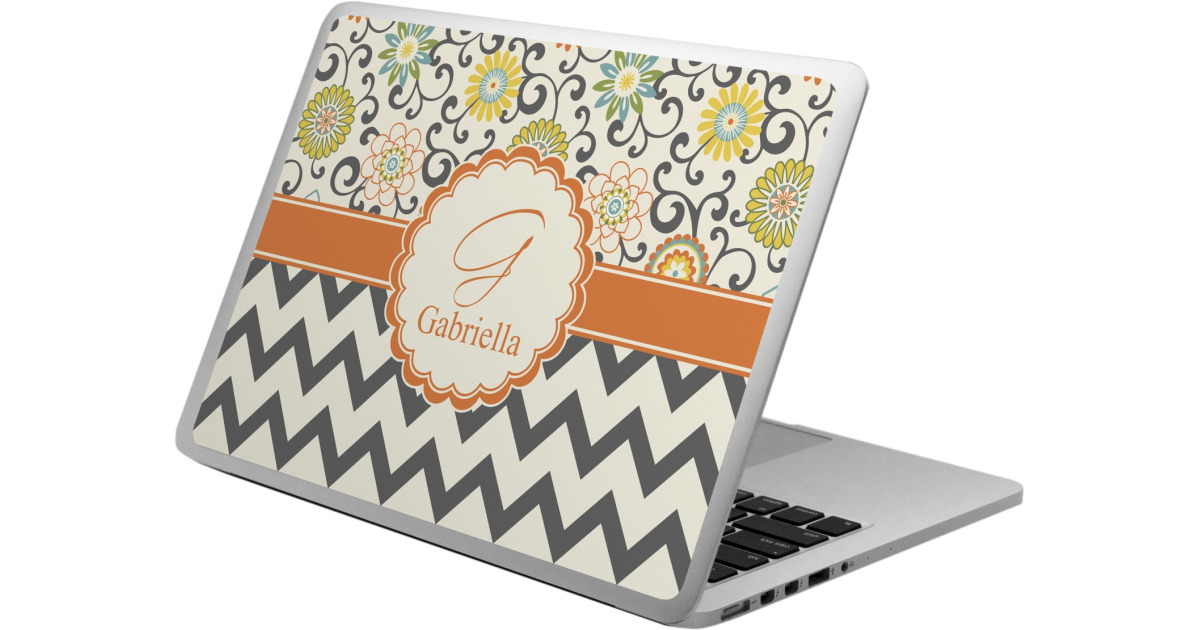 Custom Swirls, Floral & Chevron Laptop Skin - Custom Sized ...