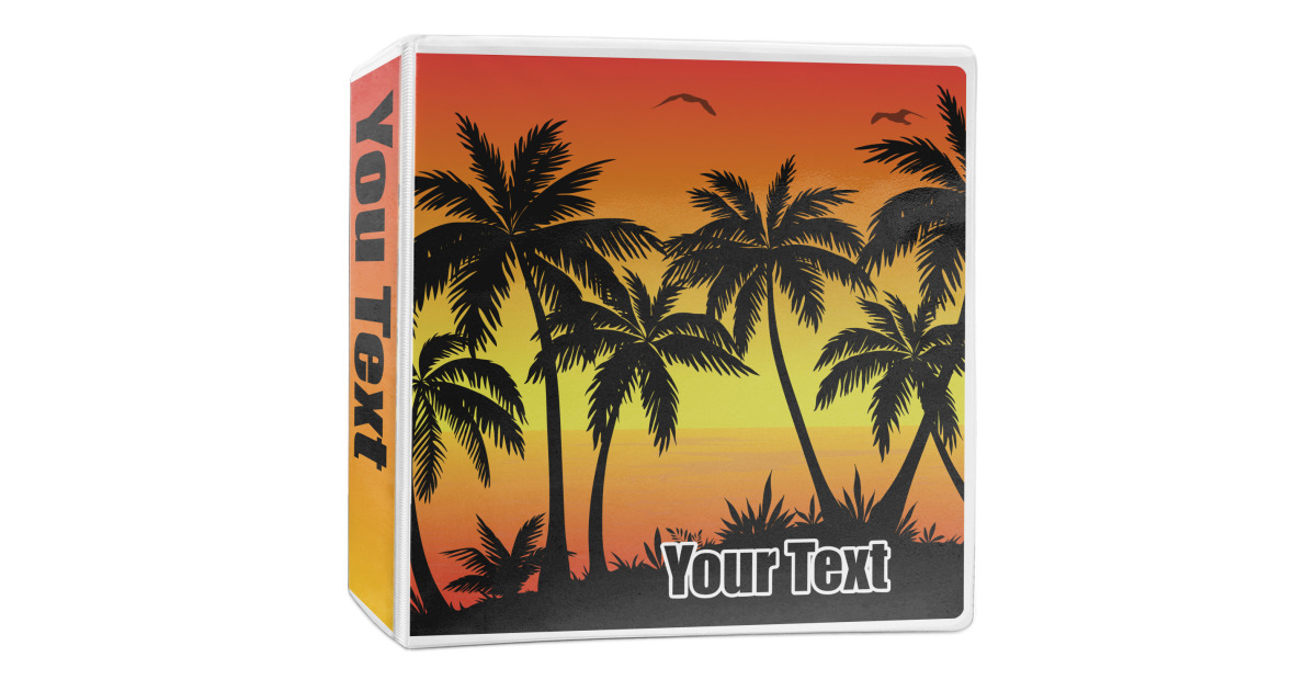 Custom Tropical Sunset 3-Ring Binder - 2 inch (Personalized ...