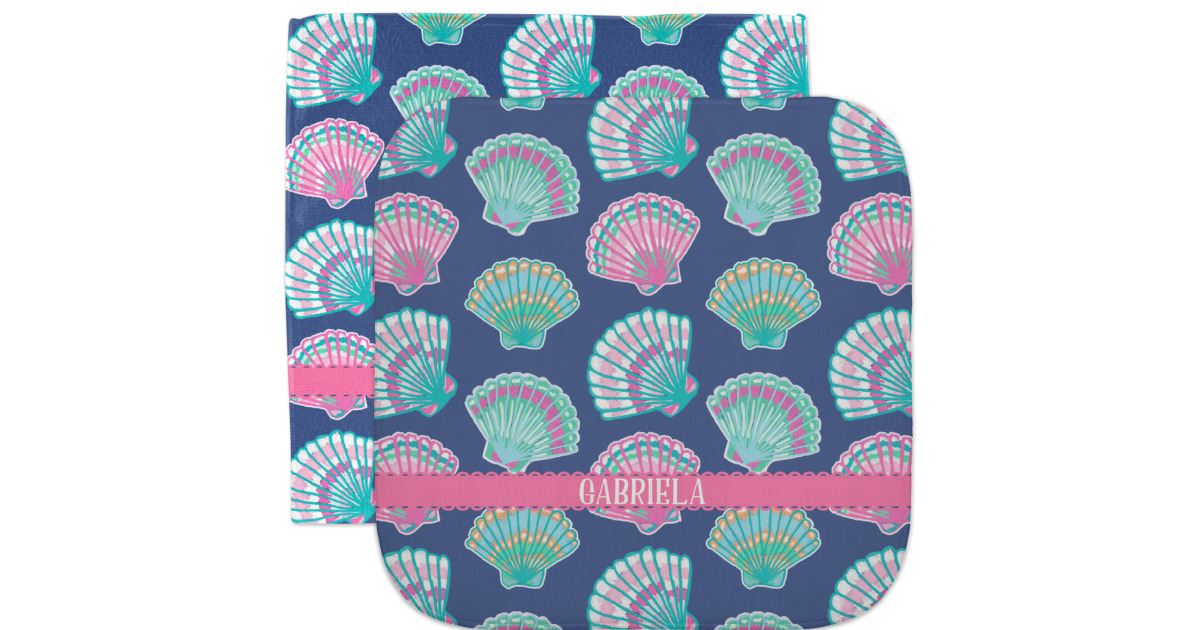 Custom Preppy Sea Shells Facecloth / Wash Cloth (Personalized ...