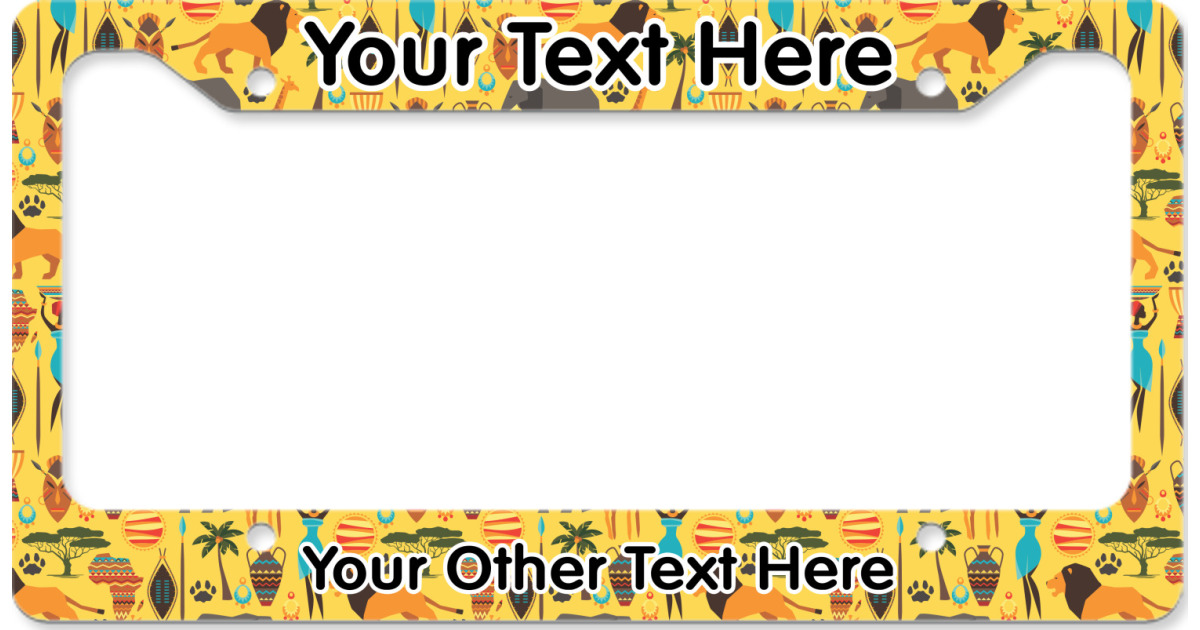Custom African Safari License Plate Frame - Style B (Personalized ...