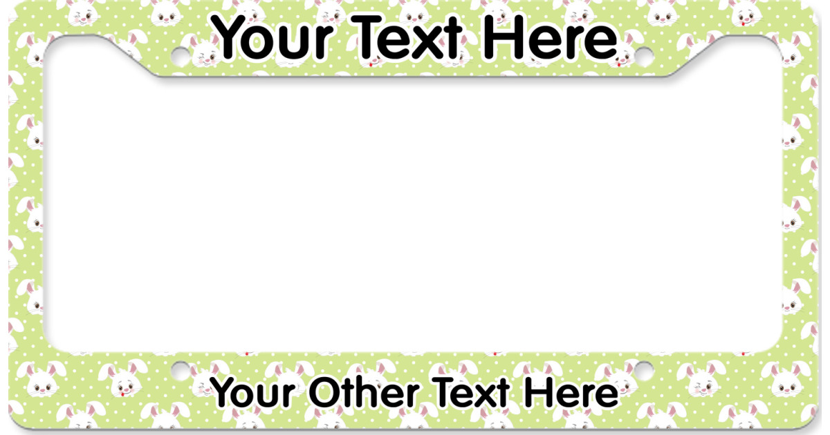 Custom Easter Bunny License Plate Frame - Style B (Personalized ...