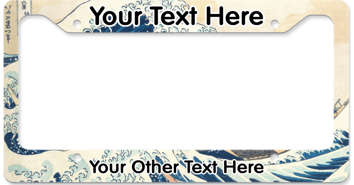 Custom Great Wave off Kanagawa License Plate Frame - Style B ...