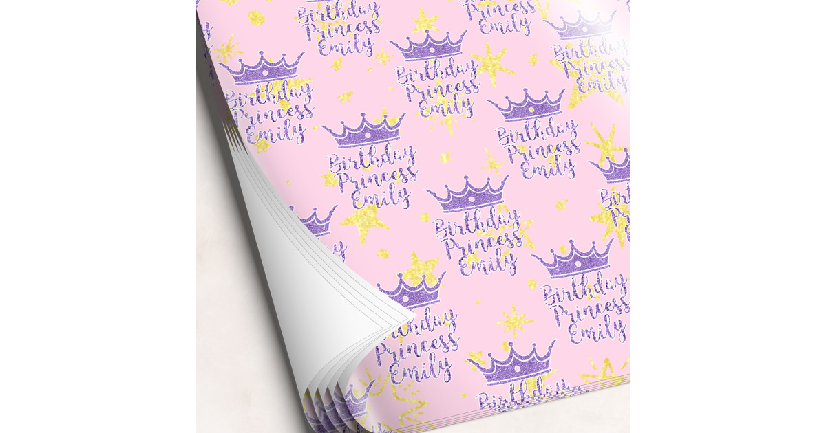 Custom Birthday Princess Wrapping Paper Sheets (Personalized ...