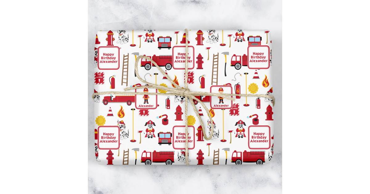 Custom Firefighter Character Wrapping Paper (Personalized) | YouCustomizeIt