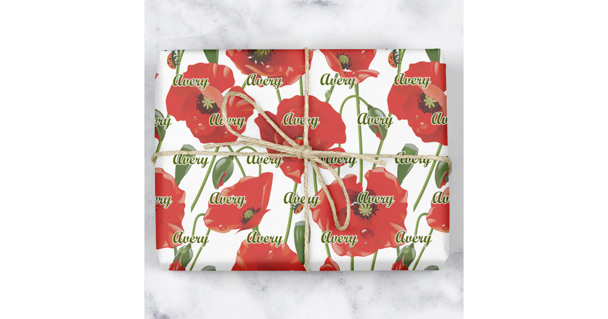 Custom Poppies Wrapping Paper (Personalized) | YouCustomizeIt