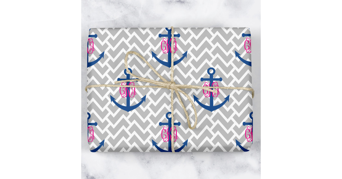 Custom Monogram Anchor Wrapping Paper | YouCustomizeIt