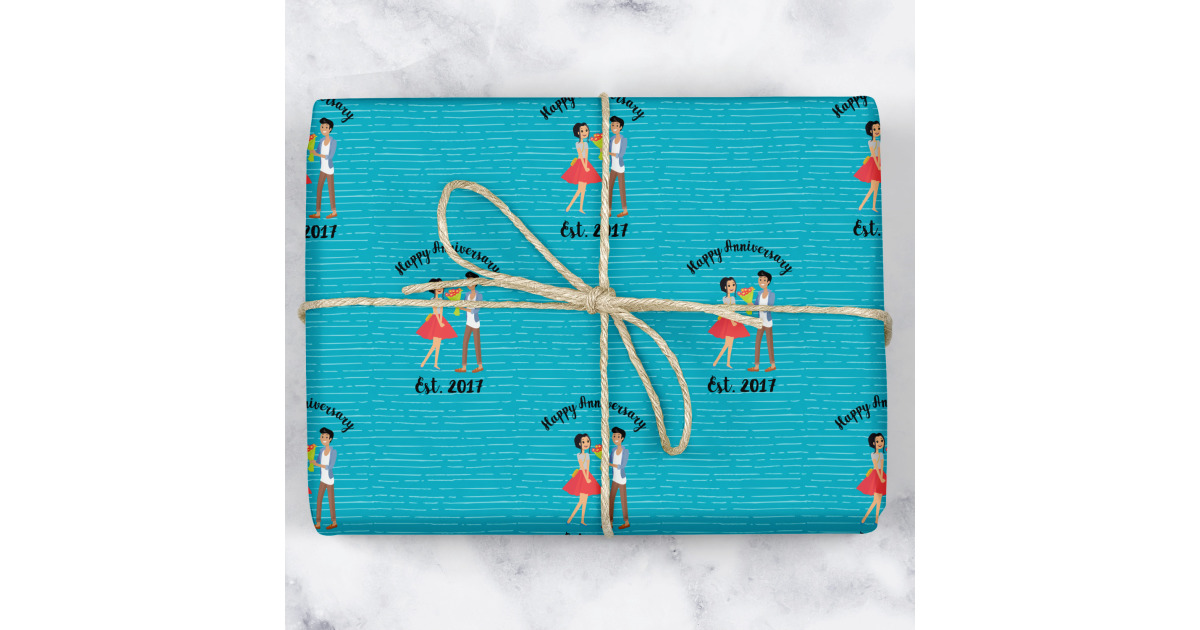 Custom Happy Anniversary Wrapping Paper (Personalized) | YouCustomizeIt