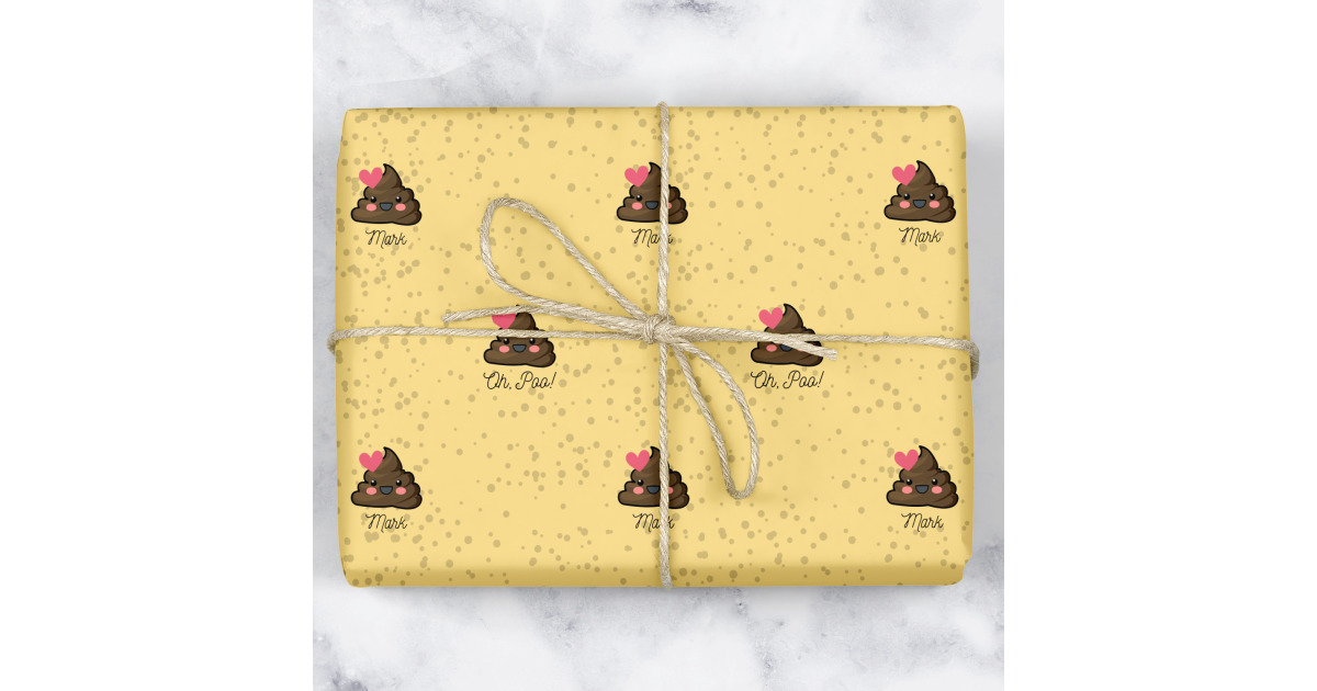 Custom Poop Emoji Wrapping Paper (Personalized) | YouCustomizeIt
