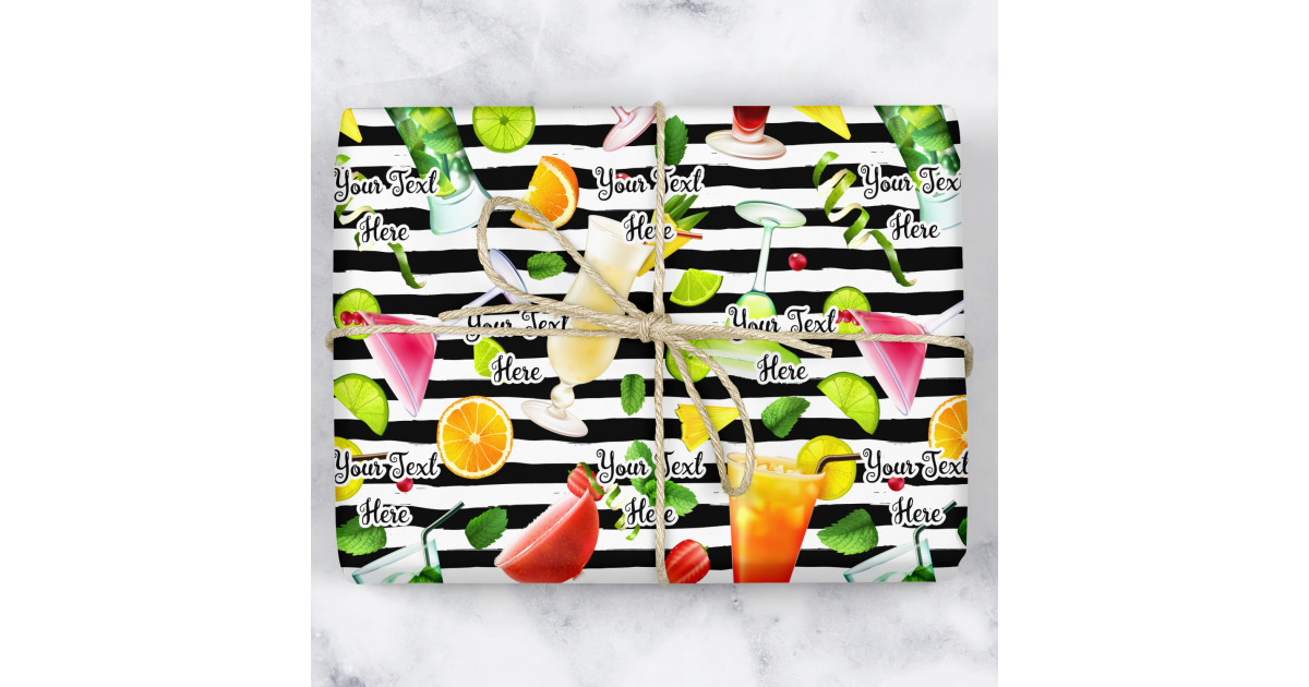 Custom Cocktails Wrapping Paper (Personalized) | YouCustomizeIt