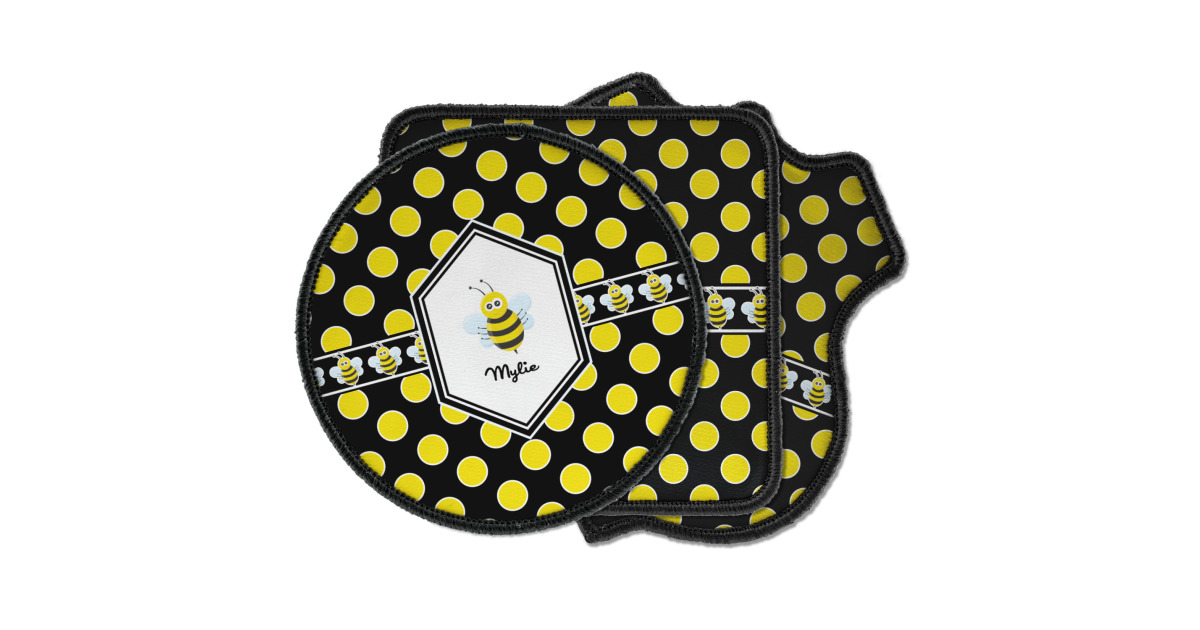 Custom Bee & Polka Dots Iron on Patches (Personalized) | YouCustomizeIt