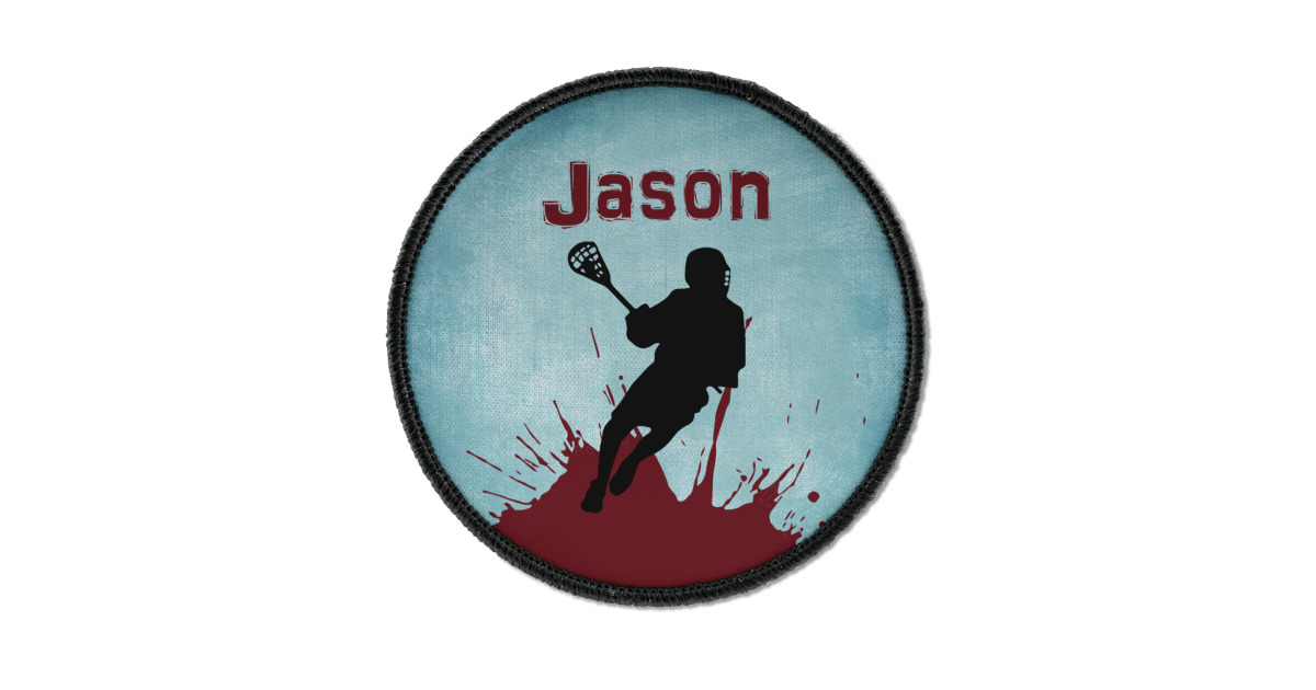 Custom Lacrosse Iron On Round Patch w/ Name or Text | YouCustomizeIt