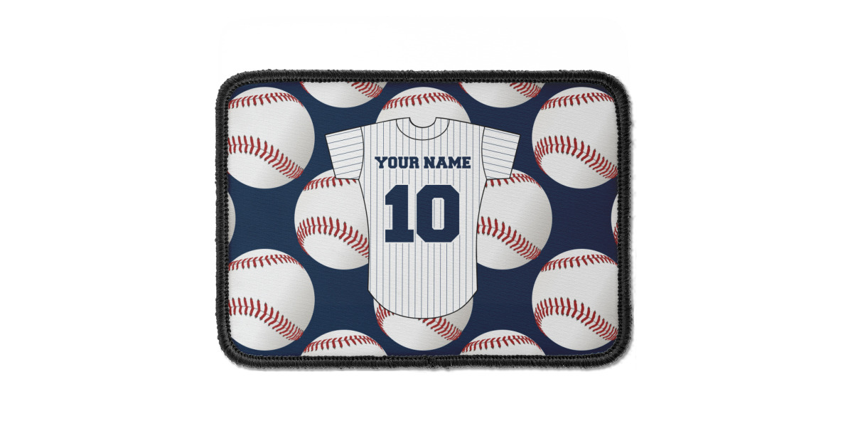 Custom Baseball Jersey Iron On Rectangle Patch w/ Name and Number ...
