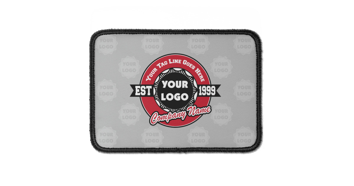 Custom Logo & Tag Line Iron On Rectangle Patch w/ Logos | YouCustomizeIt