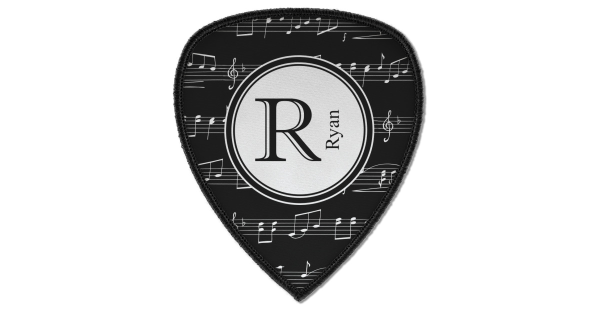Custom Musical Notes Iron on Shield Patch A w/ Name and Initial ...