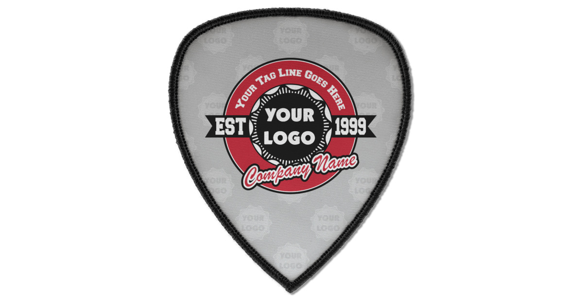 Custom Logo & Tag Line Iron on Shield Patch A w/ Logos | YouCustomizeIt